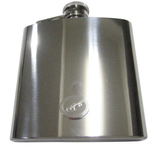 Kiola Designs | Other | Silver Toned Oval Etched Newt Gecko Lizard 6oz ...